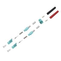 China LC OM3 3.0mm DX Multimode Fiber Connector With Black And Red Boot for sale