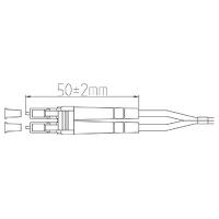 China LC OM3 3.0mm DX Multimode Fiber Connector With Black And Red Boot for sale