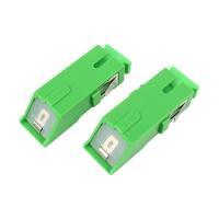 China SC APC SX Fibre Optic Adapter With Inner Shutter Green SM Flangeless for sale