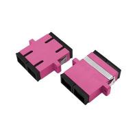 China Purple SC To SC Adapter OM4 SC SC Duplex Adapter With Flange for sale