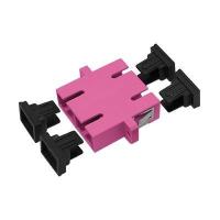 China Purple SC To SC Adapter OM4 SC SC Duplex Adapter With Flange for sale