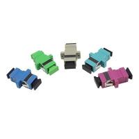 China Blue SC UPC SX Fibre Optic Adaptor With Flange Black Dust Cap for sale