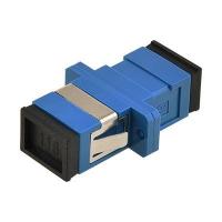 China Blue SC UPC SX Fibre Optic Adaptor With Flange Black Dust Cap for sale