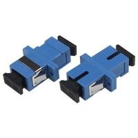China Blue SC UPC SX Fibre Optic Adaptor With Flange Black Dust Cap for sale