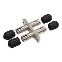 China Fiber Optic ST Adapter Low Insertion Loss Duplex Metal Adapter With Yellow Cap for sale