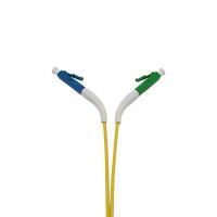 China 45 deg Bent Boot Sleeve Patch Cords Single mode Simplex Fiber Optic Patch Cord for sale