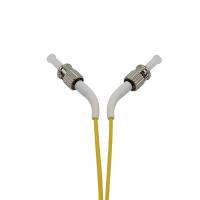 China 45 deg Bent Boot Sleeve Patch Cords Single mode Simplex Fiber Optic Patch Cord for sale