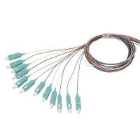 China Customized Fiber Optic Pigtails 12C SC OM3 Aqua PVC LSZH Loose Buffer Tight Buffer for sale