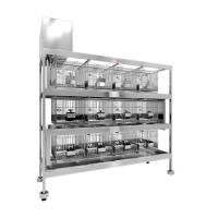 China GCC SUS304 Stainless Steel Laboratory Rabbit Cage System with Automatic Watering Device for sale