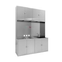 China SUS304 Laboratory Cleaning Sink with Overhead Cabinets for Hospitals, Pathology Labs and Cleanrooms for sale
