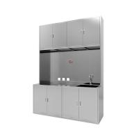 China SUS304 Laboratory Cleaning Sink with Overhead Cabinets for Hospitals, Pathology Labs and Cleanrooms for sale