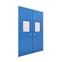 China Airtight Stainless Steel Clean Door Double Swing Cleanroom Door with Viewing Window for sale