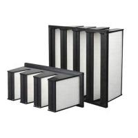 China Plastic Frame 2850m3/h V Bank F6 Cleanroom Air Filter 1000g Dust Holding for sale