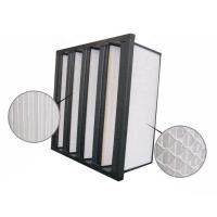 China Plastic Frame 2850m3/h V Bank F6 Cleanroom Air Filter 1000g Dust Holding for sale