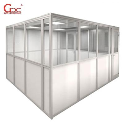 China Class 1 K 50 m2 Prefab Cleanroom with 9 FFU Hardwall for Southeast Asia for sale