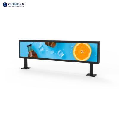 China Flexible Advertising Display Board LAN Network Indoor Stretched Bar Digital Signage LCD Display Shelf Advertisement Display In The Supermarket for sale