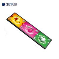 China Flexible Advertising Display Board LAN Network Indoor Stretched Bar LCD Display 700nits Shelf Advertisement Display In The Supermarket for sale