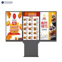 China 55inch Drive Through Digital Menu Board IP66 Outdoor Digital Signage Kiosk for sale