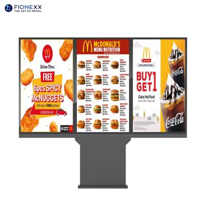 China 55inch Drive Through Digital Menu Board IP66 Outdoor Digital Signage Kiosk for sale