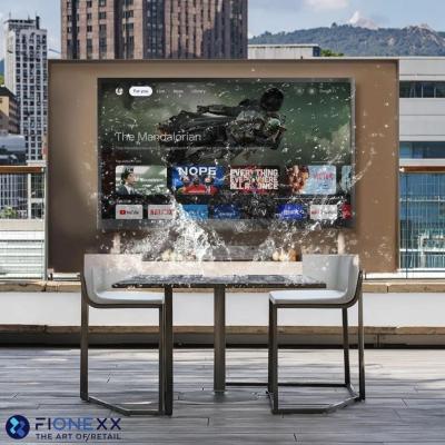 China Outdoor Smart Television Weatherproof Google TV, 4K High Brightness Temperature Resistant IP55 Waterproof TVs for sale