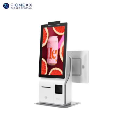 China 15.6 Inch Double Touch Screen Self-Service Ordering Advertisement Display Screen Self Service POS Kiosks for sale