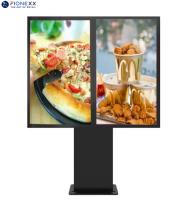 China 55 inch*3 LCD Display Outdoor Standing Waterproof Kiosk for Drive Thru Restaurants for sale