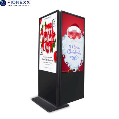 China Vertical Digital Signage Dual Sided Floor Stand Kiosk for Indoor Advertising AD/Windows/Android Solution 1920*1080 Resolution for sale