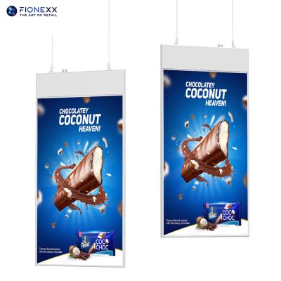 China 43 inch ultra slim 13.6mm hanging double sided LCD display with LCD advertising LCD screens for sale