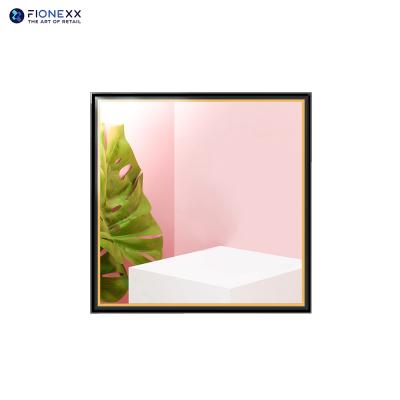 China 22 inch Square LCD Display with Mirror Glass Black Gold Frame Digital Signage for sale