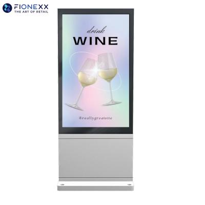 China 49 inch Silver AD Board Outdoor Fanless Vertical Digital Totem for sale