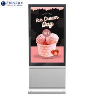 China 55 inch Silver Windows Outdoor Fanless Vertical Digital Totem for sale