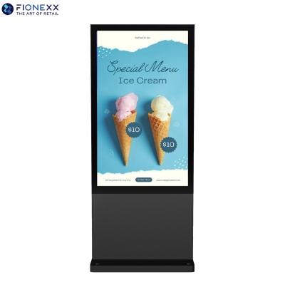 China 65 Inch Black Android Outdoor Fanless Vertical Digital Totem Outdoor-Designed Fanless Advertising  Digital Signage for sale