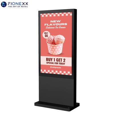 China 43 Inch Black Android Outdoor Fanless Vertical Digital Totem High-Definition Advertising Display Screen for sale