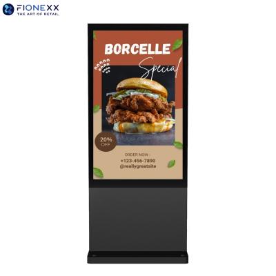 China 75 Inch Black AD Board Outdoor Fanless Vertical Digital Totem High-Definition Advertising Display Screen for sale
