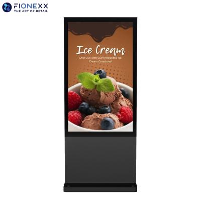 China 55 Inch Black AD Board Outdoor Fanless Vertical Digital Totem Outdoor Durable Advertising Display Screen for sale