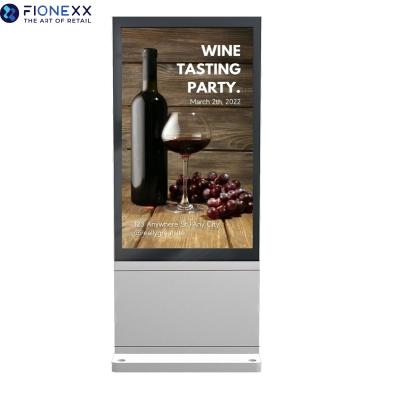 China 55 Inch Silver Android Outdoor Fanless Vertical Digital Totem Outdoor Durable Advertising Display Screen for sale