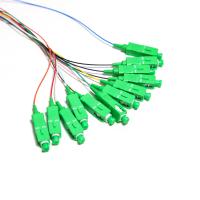 China SC APC 12core Fanout Fiber Optic Pigtail SM Simplex 1.5M Optical Fiber Pigtail /Planar Lightwave Circuit splitter for sale