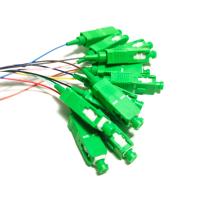 China SC APC 12core Fanout Fiber Optic Pigtail SM Simplex 1.5M Optical Fiber Pigtail /Planar Lightwave Circuit splitter for sale