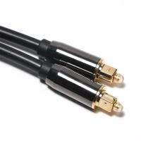 China Professional Toslink plastic optical cable Black nylon braid Fiber Optical Digital Audio Cable With Gold Plated for sale