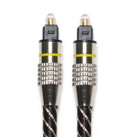 China Yellow TOSLINK Optical Audio Cable Nylon Braided OD4.0 Metal Plated Connector for sale