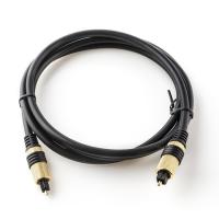 China Toslink Digital Audio Optical Fiber Cable PVC Plated Golden Shell Metal Socket Yellow For Home Theatre  CD TV for sale