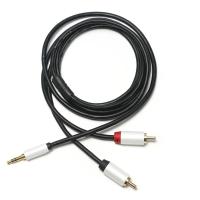 China 3.5 mm Digital Audio Cable 2/1 White Plated Metal Shell Golden Connector 1M 2M 3M RCA For Soundbar Car Audio for sale