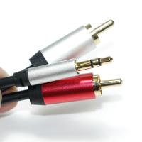 China Digital Audio Cable 3.5MM 2/1 Black PVC White Red Plated Aluminum Alloy Golden Connector For Car Audio for sale