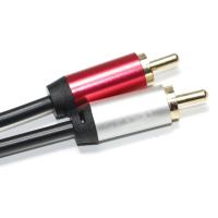China Digital Audio Cable 3.5MM 2/1 Black PVC White Red Plated Aluminum Alloy Golden Connector For Car Audio for sale