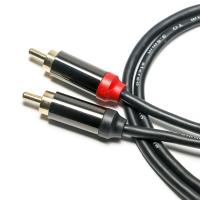 China RCA Digital Audio Cable Plated Metal Shell Black PVC cover 3.5mm Length 1.25M Golden Connector For Car audio for sale