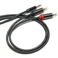China RCA Digital Audio Cable Plated Metal Shell Black PVC cover 3.5mm Length 1.25M Golden Connector For Car audio for sale