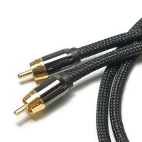 China RCA Digital Audio Cable 3.5MM Knit nylon Rope Plated Aluminum Alloy Shell Golden Connector Premium Quality For Soundbar for sale