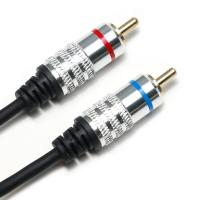 China Factory oulet RCA 3.5MM Audio Cable Red Blue Rim PCV Cover Plated Alloy For CD TV Soundbar for sale