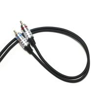 China Factory oulet RCA 3.5MM Audio Cable Red Blue Rim PCV Cover Plated Alloy For CD TV Soundbar for sale