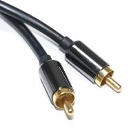 China RCA Digital Audio Cable 3.5mm Output 1/1 Double Male Plate Metal Black PVC Aluminum Alloy 1.2M For Sound bar Car Audio for sale